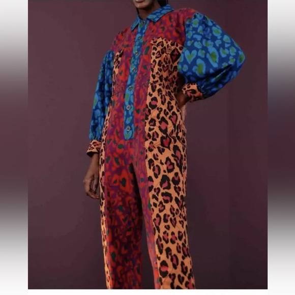 FARM Rio | Pants & Jumpsuits | Farm Rio Mixed Print Leopard Jumpsuit ...